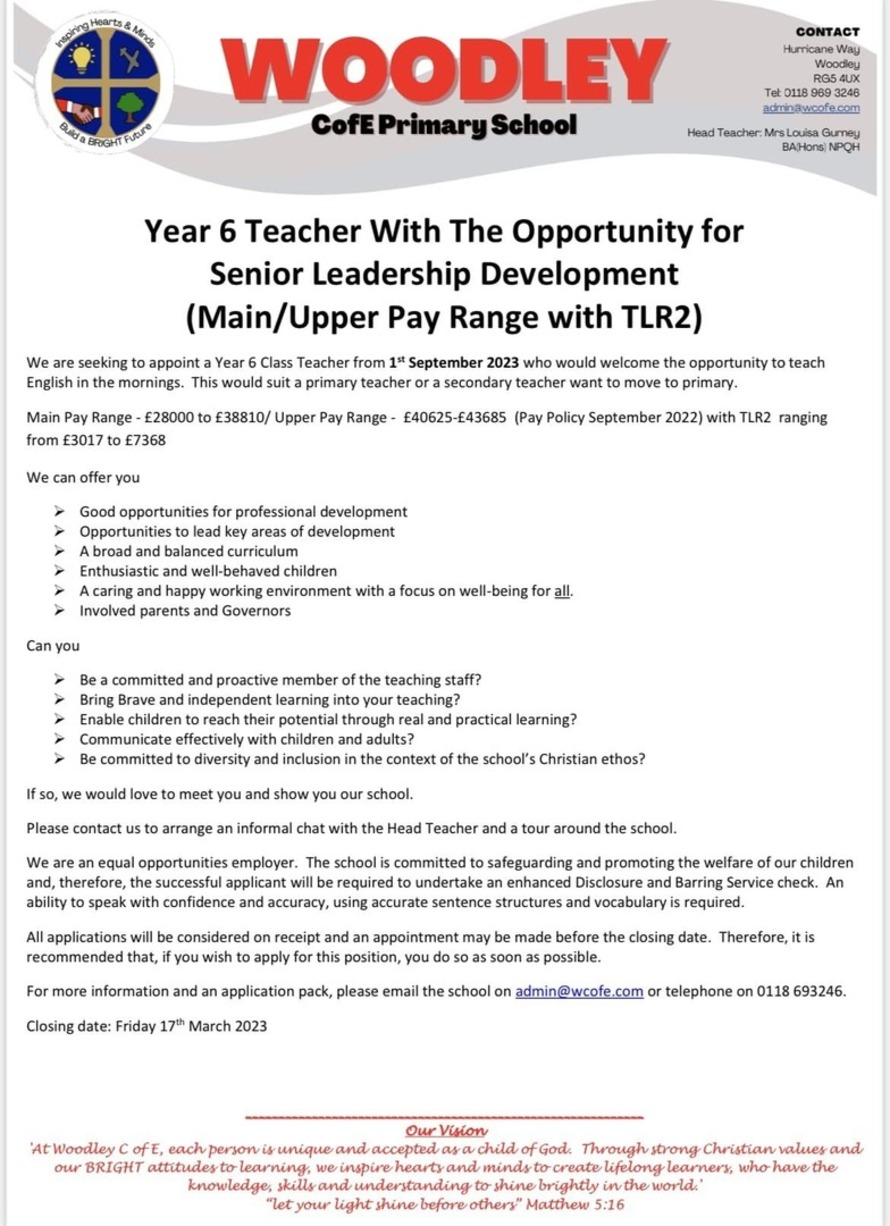 Woodley CofE Primary School - Profile (2023)