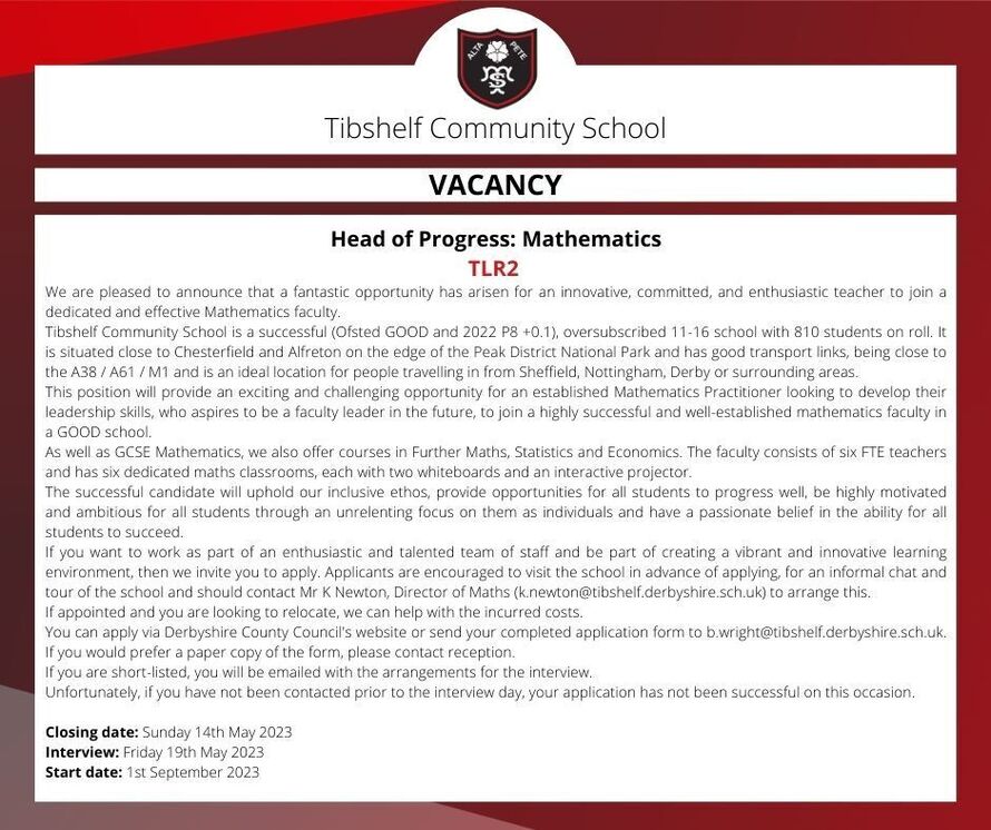 Tibshelf Community School - Profile (2023)