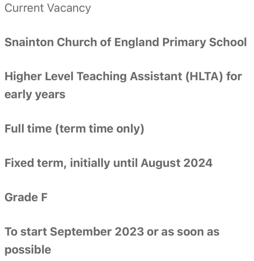 Snainton Church of England Voluntary Controlled Primary School - Profile