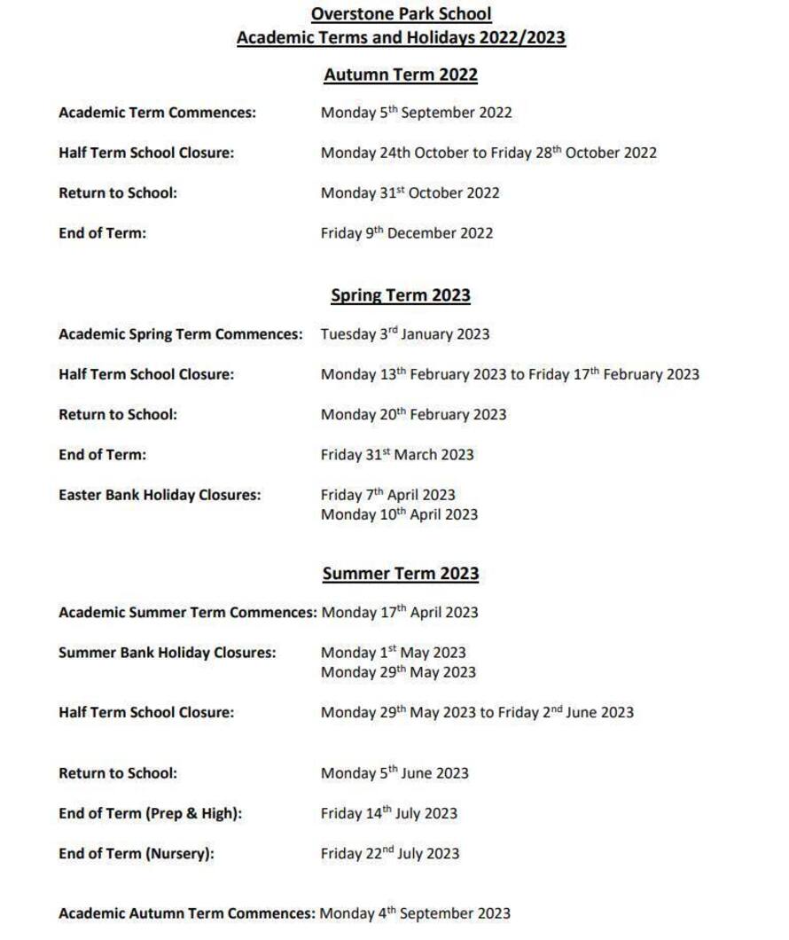 Overstone Park School - Profile (2023)