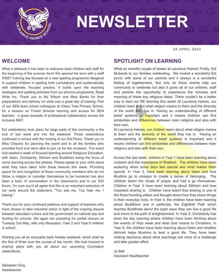 Laurance Haines School - Profile (2023)